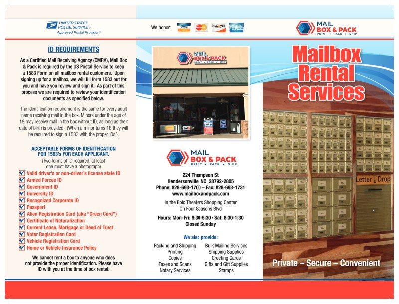 Private Mail Box Services, Hendersonville, NC | Mail Box & Pack
